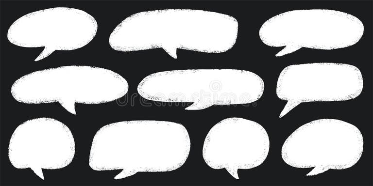 Hand-drawn Crayon Speech Frames and Pastel Talk Bubbles - Cute Chalk ...