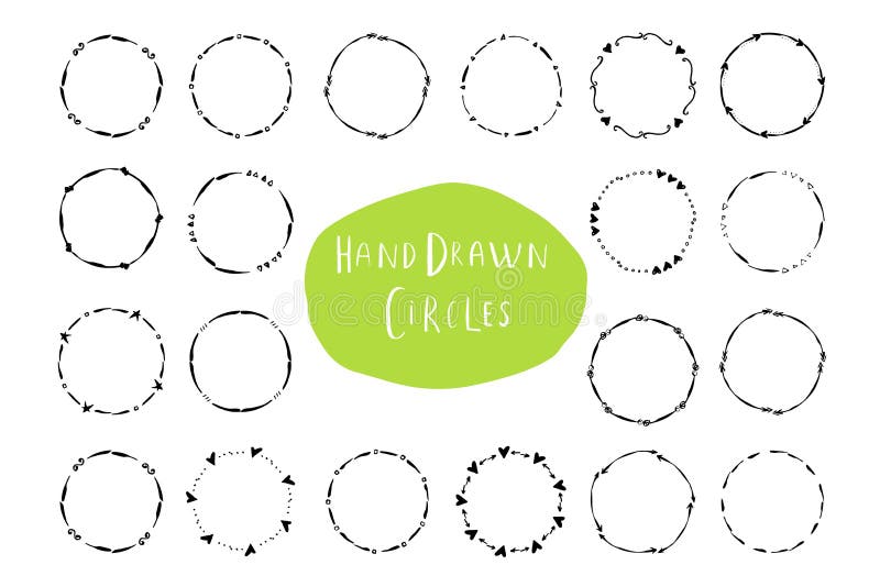 Hand Drawn Creative Circle for Logo, Label, Branding Stock Illustration ...