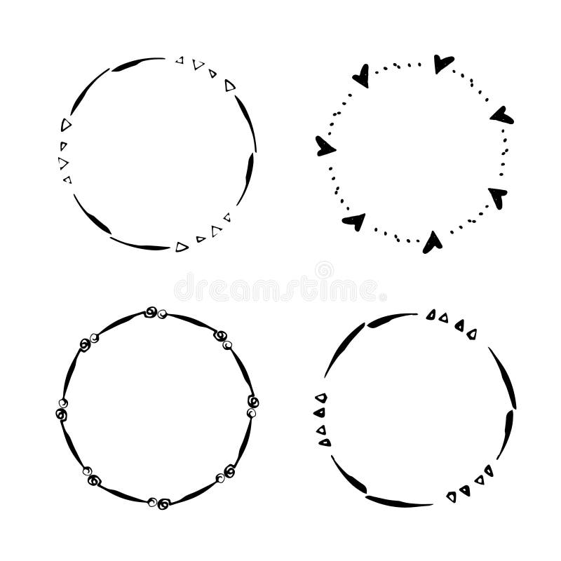 Hand Drawn Creative Circle for Logo, Label, Branding Stock Illustration ...