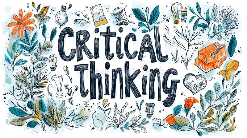 Hand-drawn Critical Thinking Lettering with Creative Illustrations ...