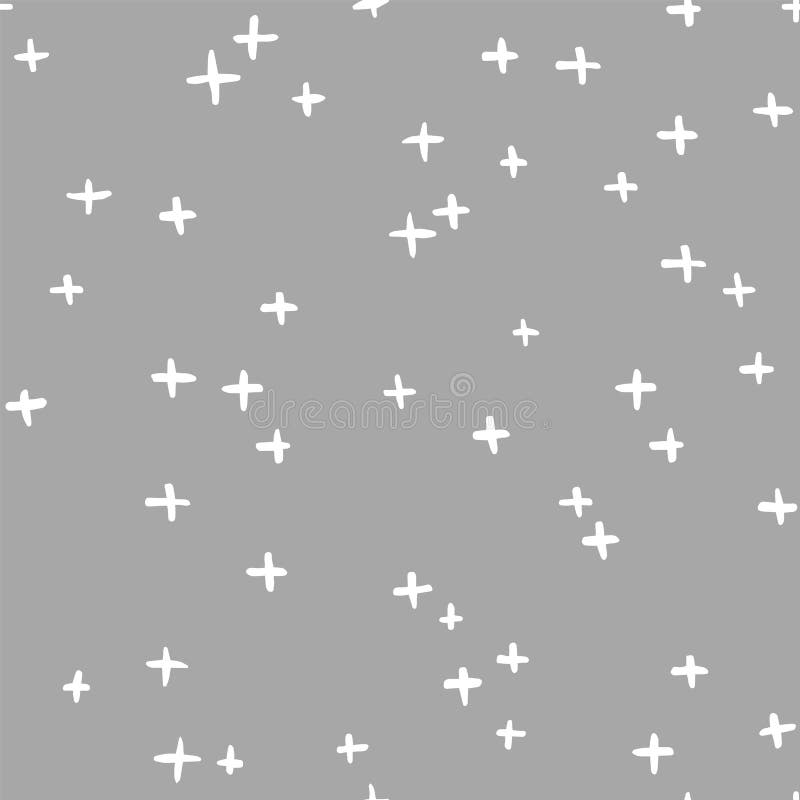 Hand Drawn Cross and Plus Sign.Crosses Vector Seamless Pattern Stock ...