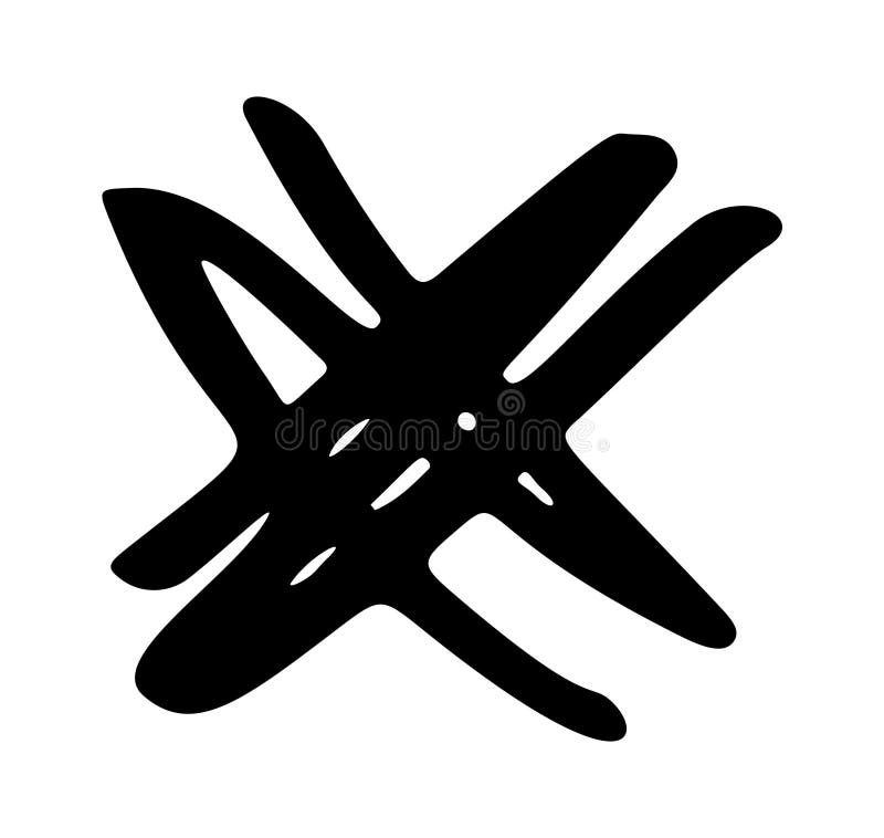 Hand Drawn Cross Scribble Doodle Stock Illustration - Illustration of ...