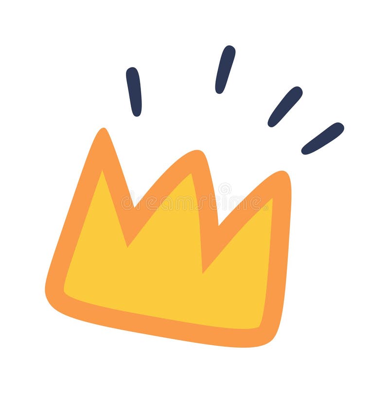 Hand Drawn Crown Cartoon Expression Sign Doodle Flat Icon Stock Vector ...