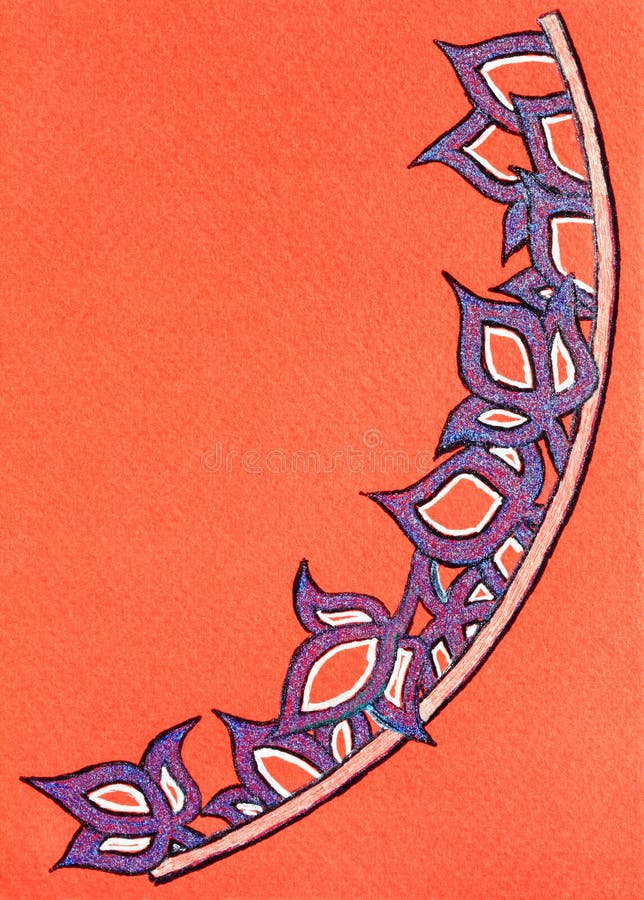 Hand drawn curved border. stock illustration. Illustration of circle ...