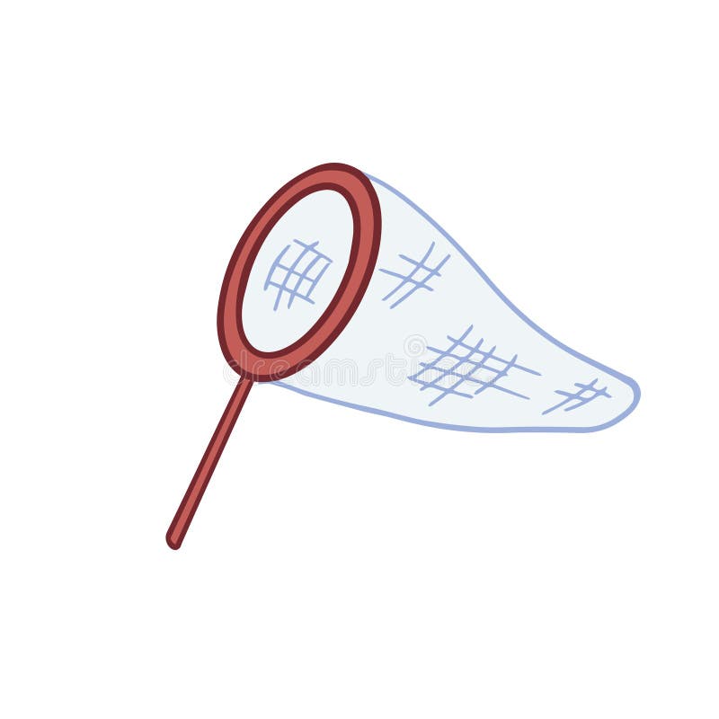 Hand Drawn Cute Bug Catcher, Insect Collecting Net Artwork Stock Vector ...