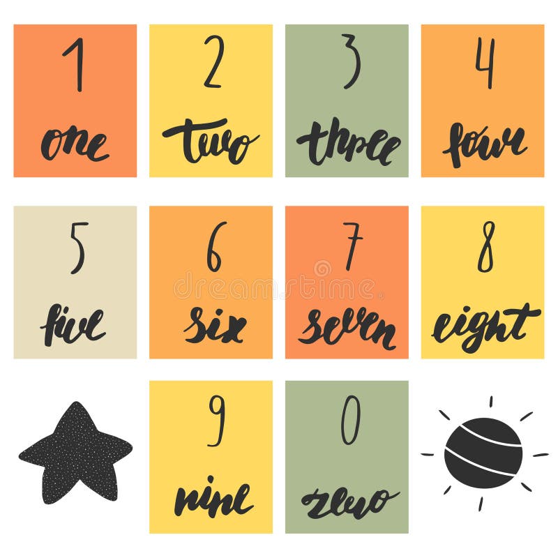 Hand Drawn Cute Doodle Mathematics Numbers Stock Vector - Illustration ...