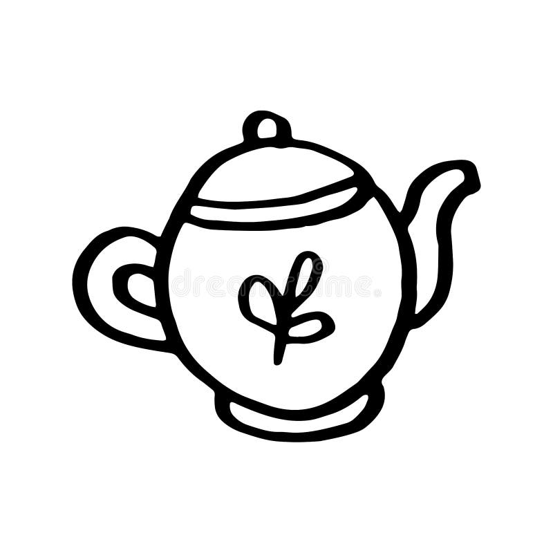 Hand-drawn Cute Doodle Teapot Stock Vector - Illustration of hand ...