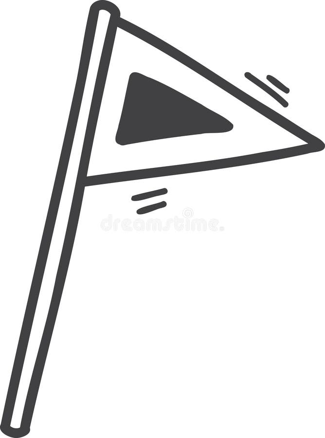 Hand Drawn Cute Flag Illustration Stock Vector - Illustration of ...