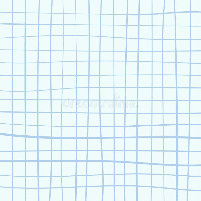 Hand Drawn Cute Grid. Doodle Blue, Pale Plaid Pattern with Checks ...