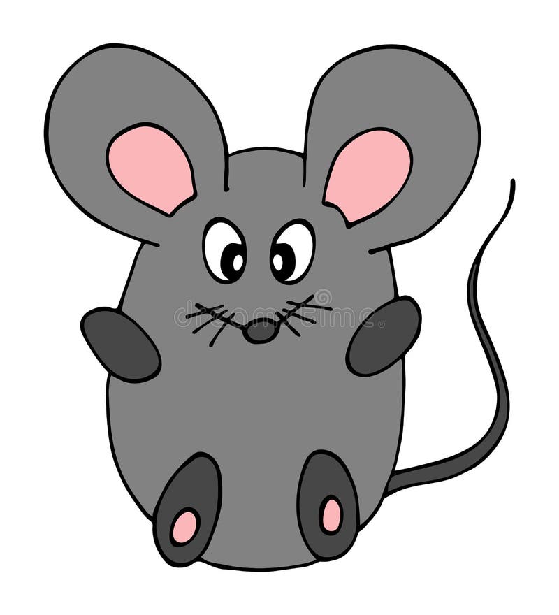 Hand Drawn of Cute Little Mouse Cartoon Doodle, Isolated on White Stock ...
