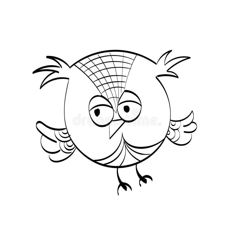 Hand Drawn Cute Owl Character Design Stock Illustration - Illustration ...