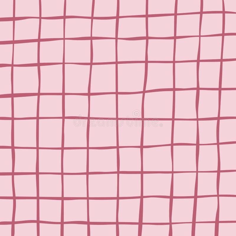 Hand Drawn Cute Pink Grid Pattern for Background. Doodle Beige, Plaid ...