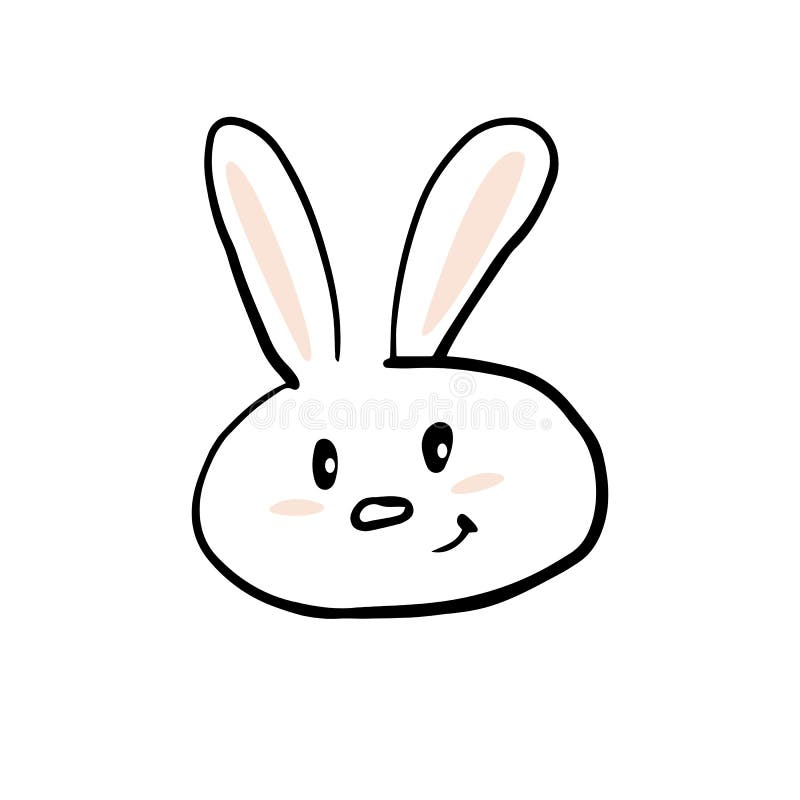 Doodle Colored Rabbit Bunny Face Stock Illustrations – 60 Doodle ...