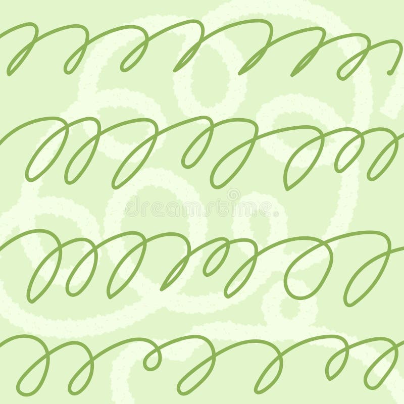 Hand Drawn Cute Squiggle Grid. Doodle Green, Pale, Grey Wavy Pattern ...
