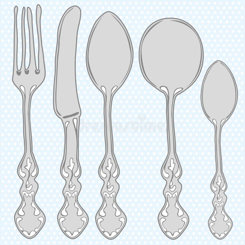 Hand drawn cutlery set. stock vector. Illustration of restaurant - 19848458 Hand drawn cutlery set. stock vector. Illustration of restaurant - 19848458