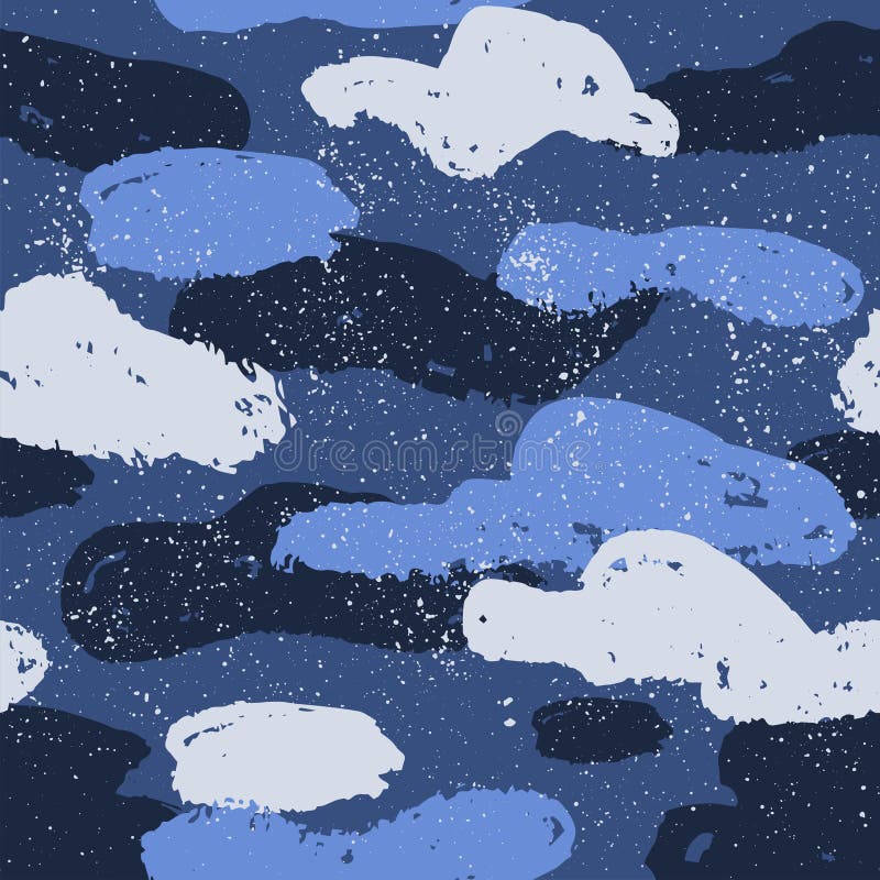 Hand Drawn Dark Clouds and Snow Seamless Pattern. Winter Weather ...