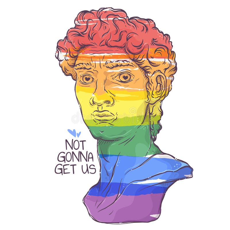 Hand Drawn David Bust Vector. Marble Statue Stock Vector - Illustration ...