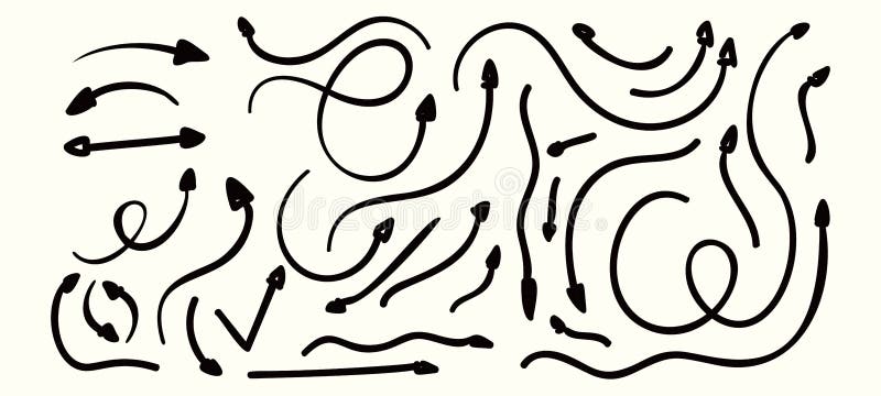 Hand Drawn Decorative Arrow Collection Vector Illustration Stock Vector ...