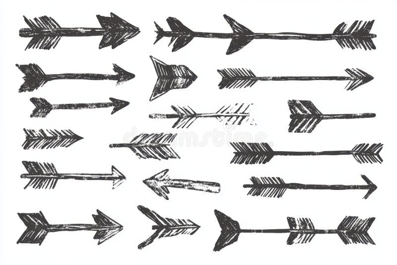 Handdrawn Decorative Arrows for Crafts and Design Projects Stock ...