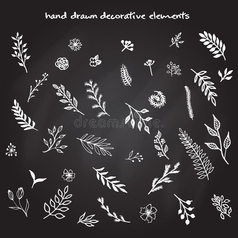 Hand Drawn Decorative Elements Stock Vector - Illustration of frame ...