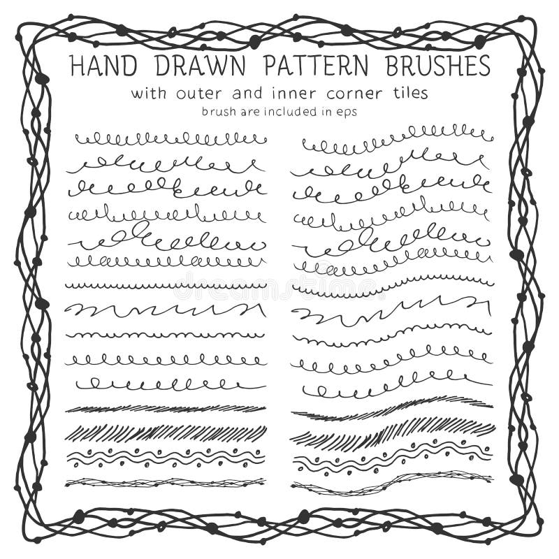 Set of Decorative Scribble Lines in Pen, Pencil Underline, Vector ...