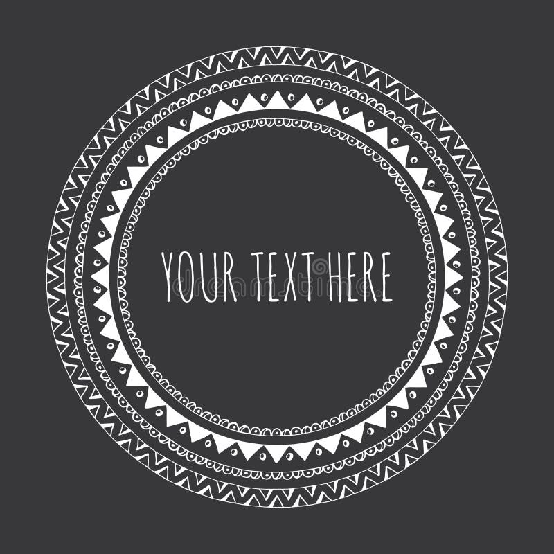 Hand Drawn Decorative Round Frame, Tribal, Boho Stock Vector ...