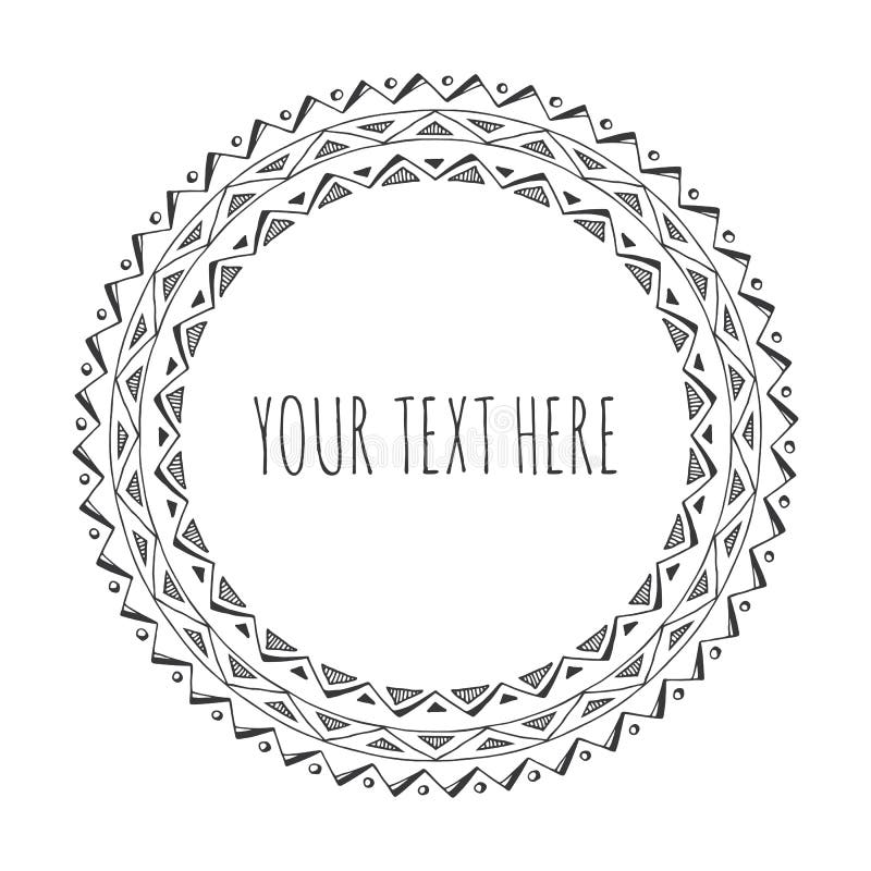 Hand Drawn Decorative Round Frame, Tribal, Boho Stock Vector ...