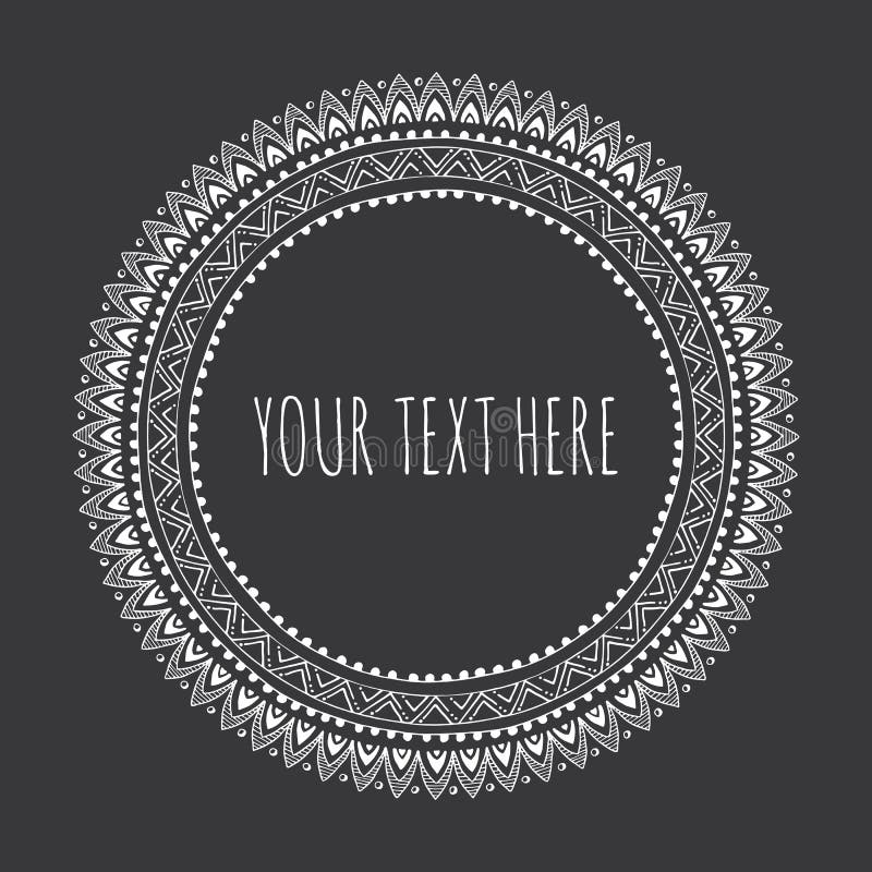 Hand Drawn Decorative Round Frame, Tribal, Boho Stock Vector ...