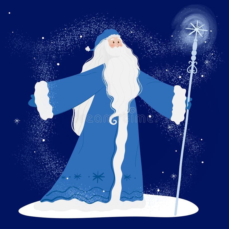 Hand Drawn Ded Moroz Concept Vector Design Illustration Stock Vector ...