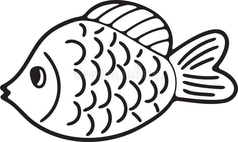 Hand Drawn Deep Sea Fish in Flat Style Stock Vector - Illustration of ...