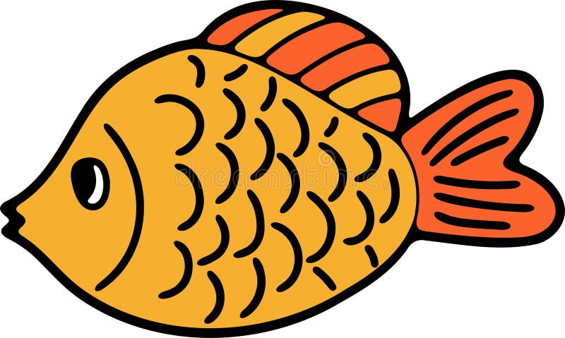 Hand Drawn Deep Sea Fish in Flat Style Stock Vector - Illustration of ...