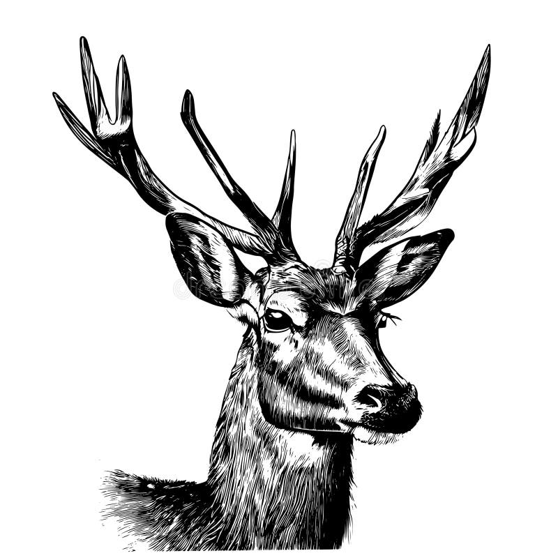 Hand drawn Deer sketch stock vector. Illustration of design - 319251684