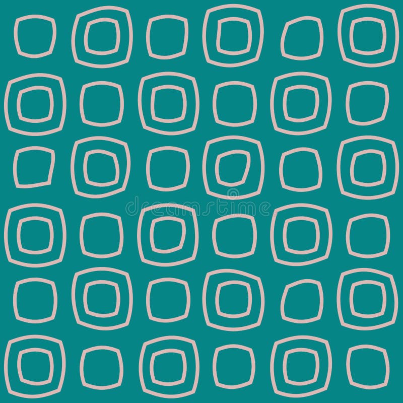 Hand-drawn Deformed Squares on a Turquoise Background. Repeating Stock ...