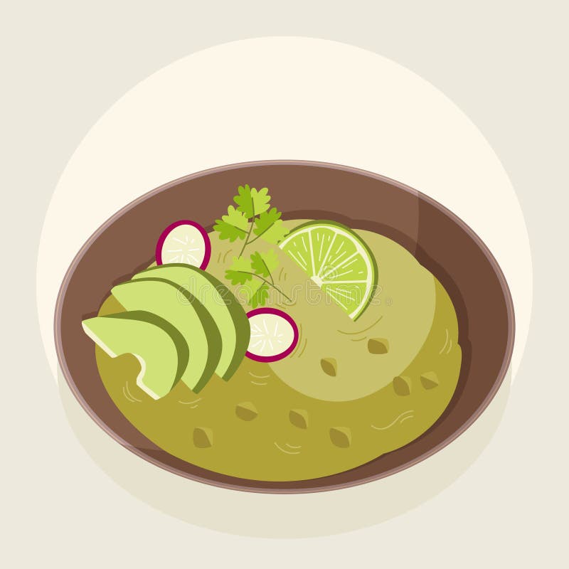 Hand Drawn Delicious Pozole Illustration Vector Illustration. Stock ...