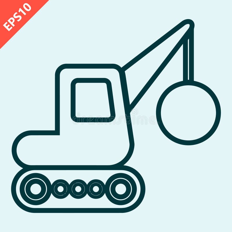 Hand Drawn Demolition Icon Design Template Flat Isolated Illustration ...