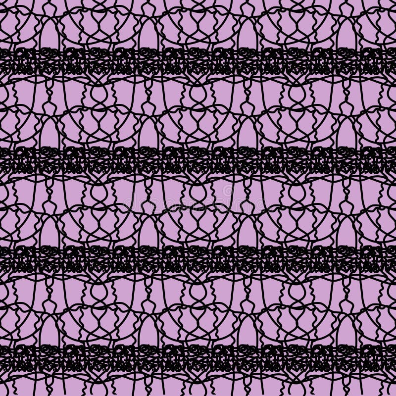 Hand Drawn Design with Curvy Lines in Purple. Stock Vector ...