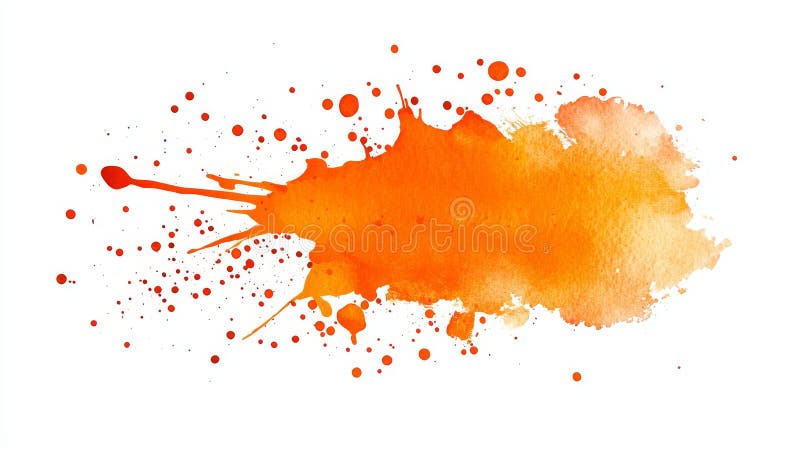 A Hand-drawn Design Element on a White Background. Orange Watercolor ...