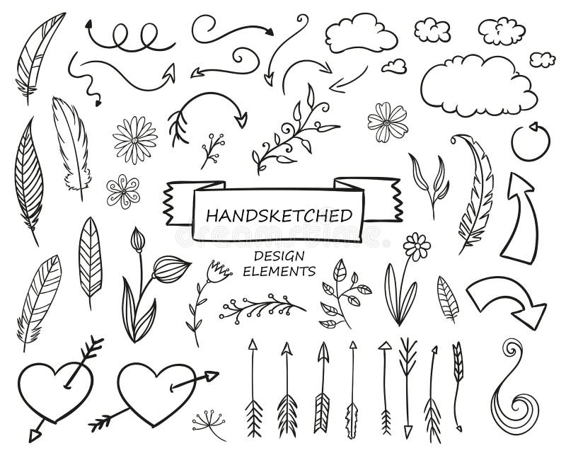 Hand Drawn Design Elements stock illustration. Illustration of banner ...