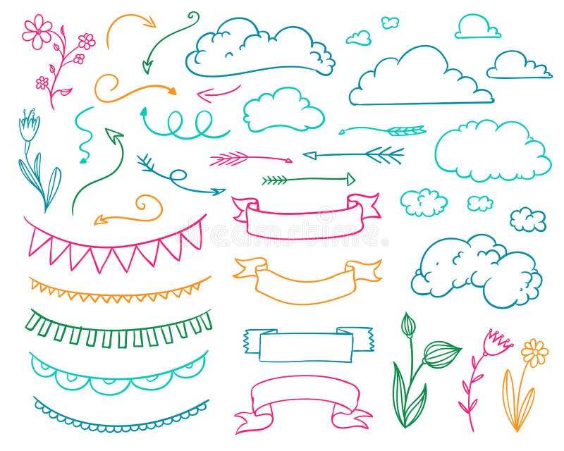 Hand Drawn Design Elements stock illustration. Illustration of growth ...