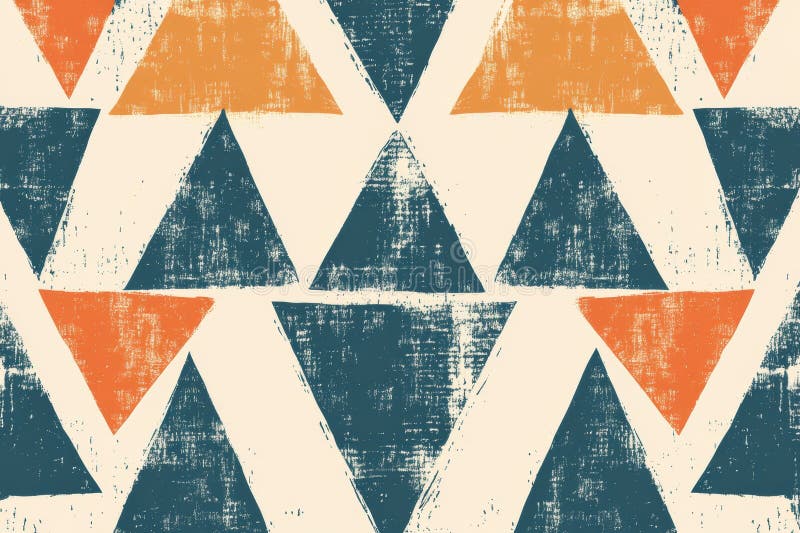 A Hand-drawn Design Featuring Vibrant Striped Triangles on a White ...