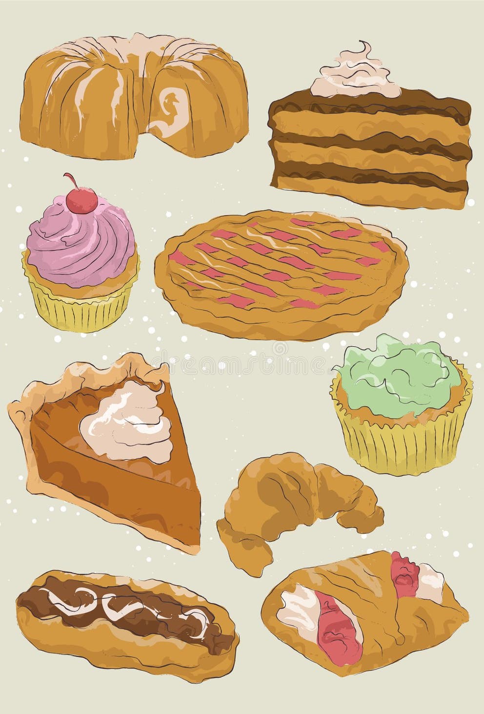 Desserts Indulgence Stock Illustrations – 547 Desserts Indulgence Stock ...