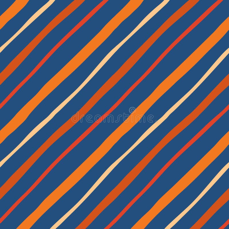 Hand Drawn Diagonal Stripes Vector Seamless Pattern. Modern Minimal ...