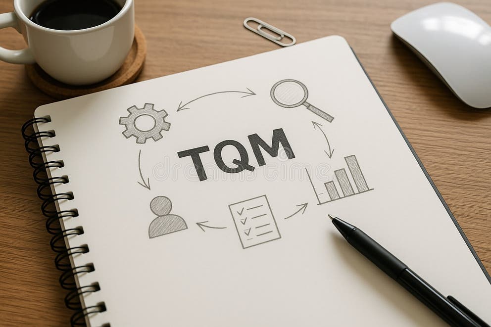 Hand-drawn Diagram in Notebook Visualizing TQM Total Quality Management ...