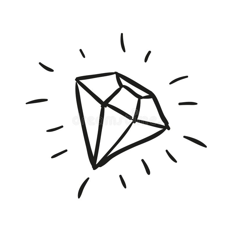 Hand Drawn Diamond Doodle stock illustration. Illustration of ...