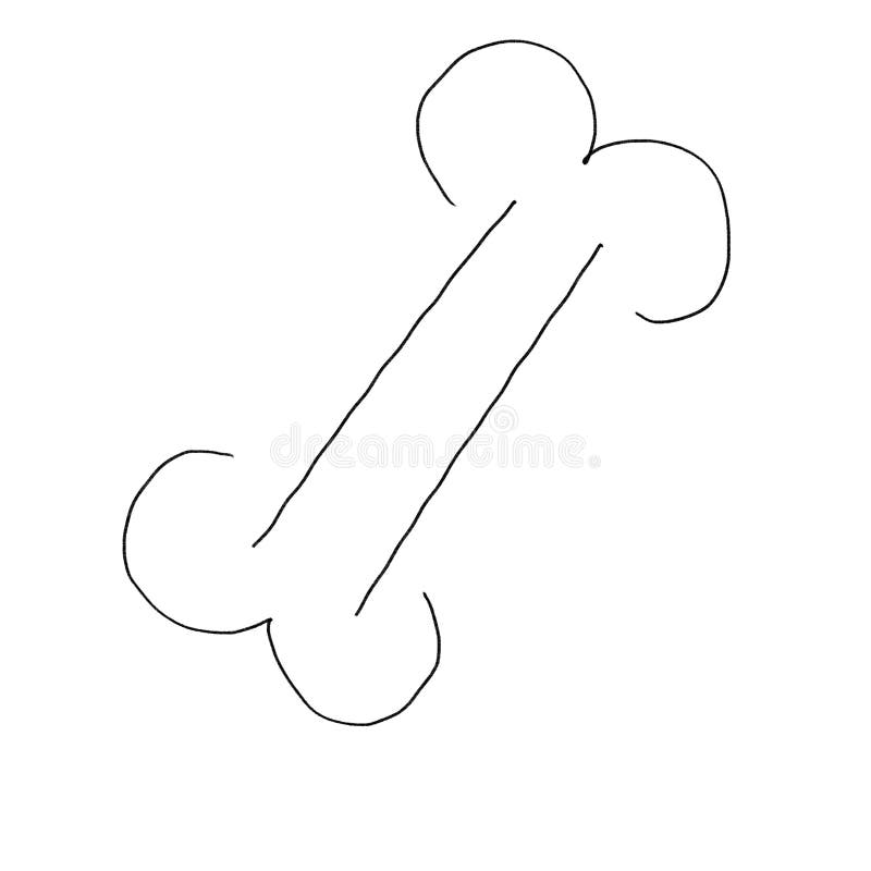 Hand Drawn Digital Black Dog Bone Pattern Stock Illustration ...