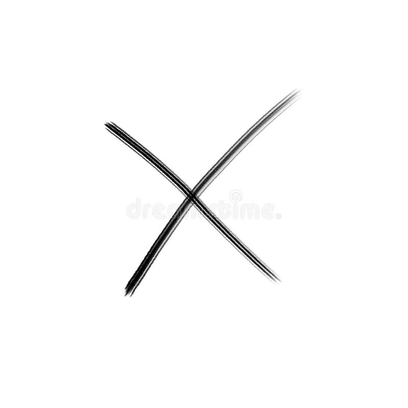 Hand Drawn Digital Black Line Cross Symbol Stock Illustration ...