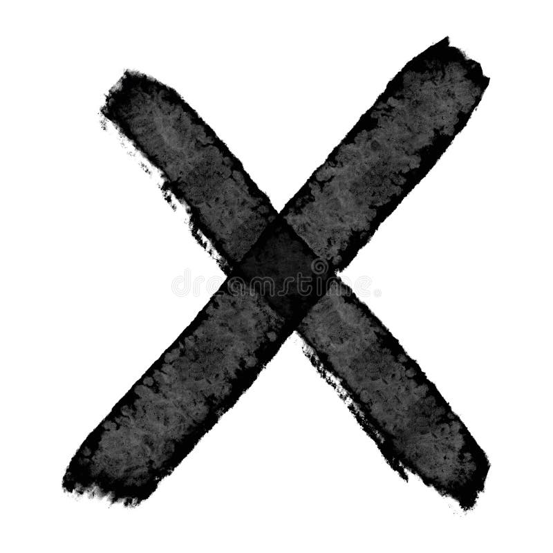 Hand Drawn Digital Black Line Cross Symbol Stock Illustration ...