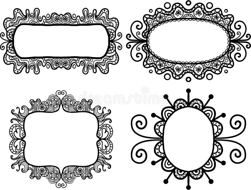 Hand Drawn Doodle Labels stock illustration. Illustration of area ...