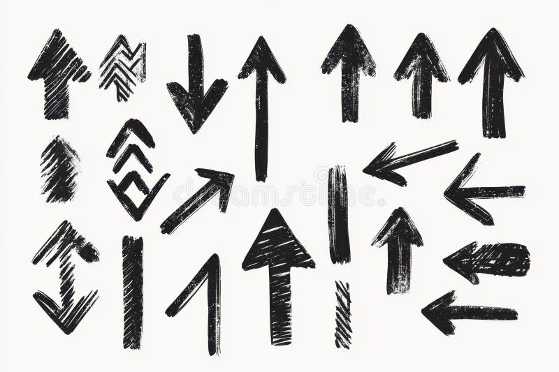 HandDrawn Directional Arrows in Various Styles on Light Background ...