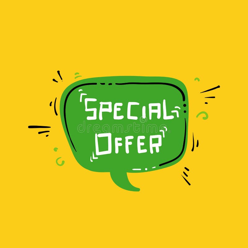 Hand Drawn Discount Banner Shape with Special Offer Hand Lettering in ...